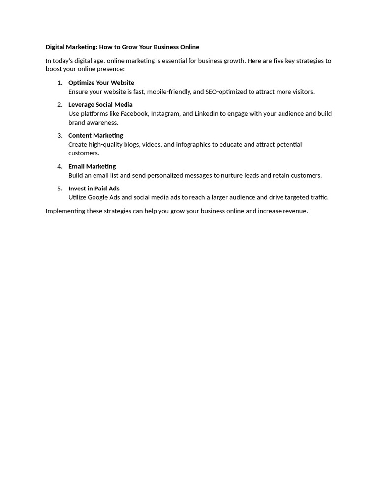 Digital Marketing | PDF