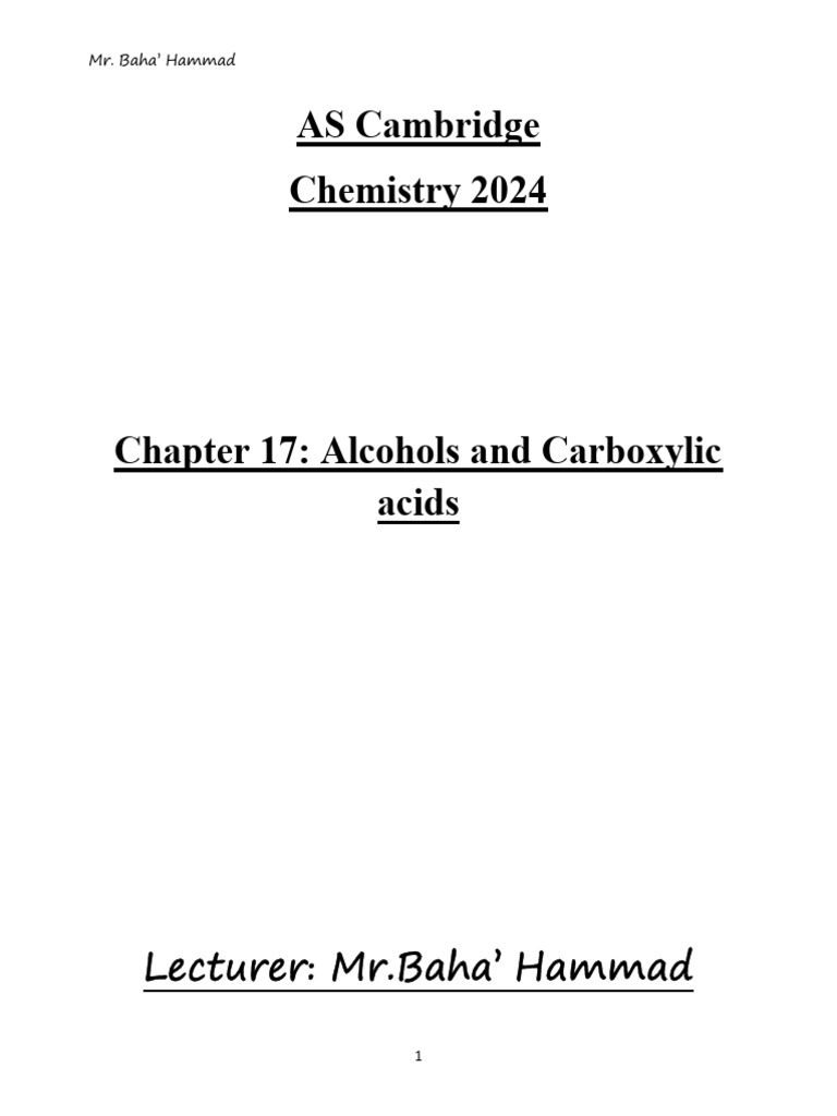 Alcohols and Carboxylic Acids Overview | PDF | Ester | Acid