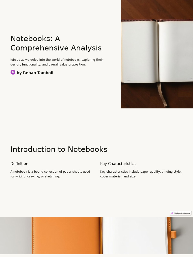 Notebooks: Design, Features, and Value | PDF | Notebook | Paper