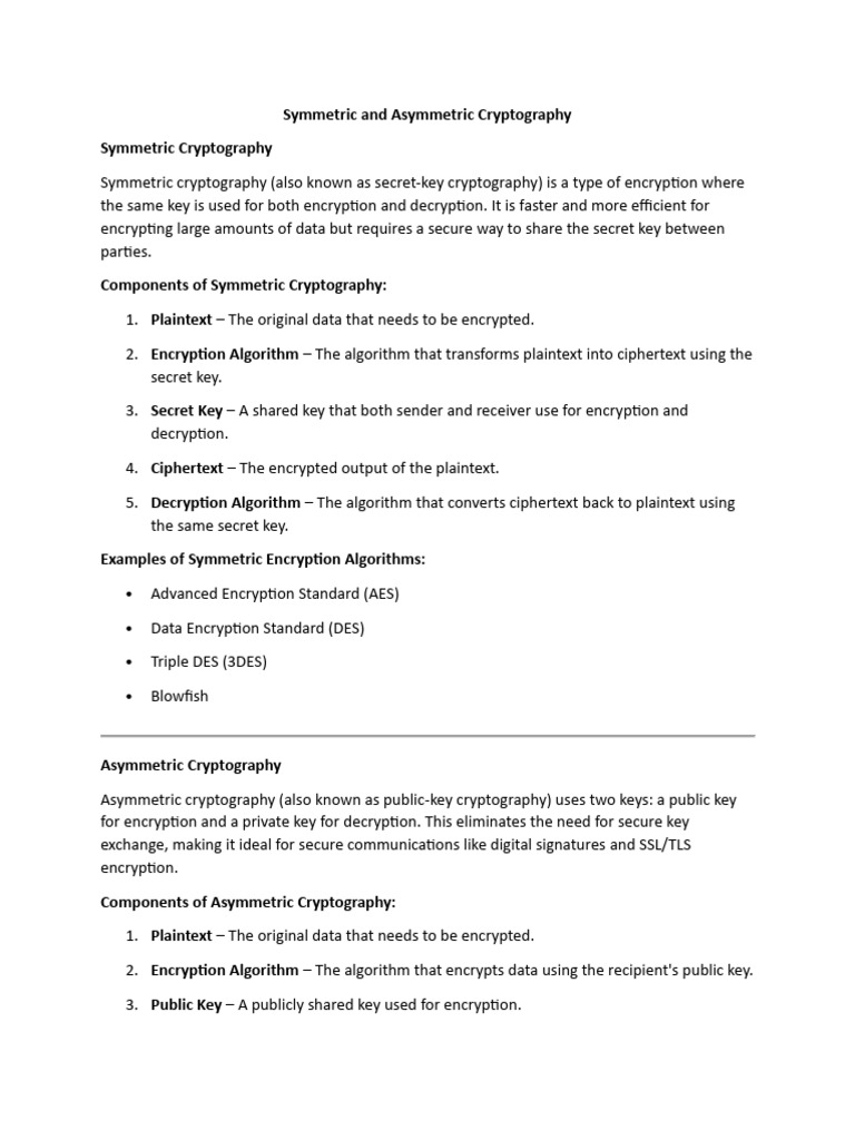 Chapter 2 1 - Symmetric and Asymmetric Encryption | PDF | Public Key ...