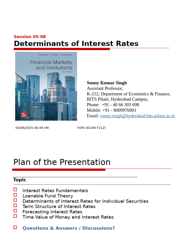 Determinants of Interest Rates Explained | PDF | Yield Curve | Interest