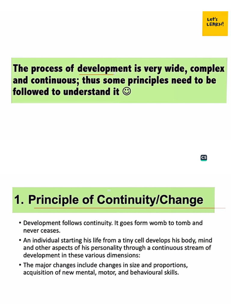 1 Principles of Development | PDF