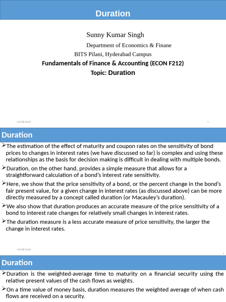 Understanding Bond Duration Analysis | PDF | Bonds (Finance) | Interest