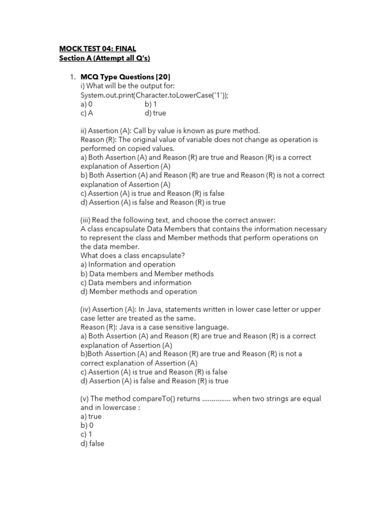 Mock Test 04 | PDF | Integer (Computer Science) | Parameter (Computer ... Mock Test 04 | PDF | Integer (Computer Science) | Parameter (Computer ...