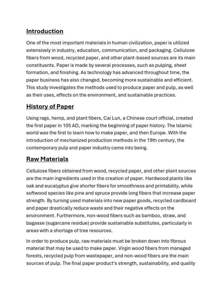 Paper and Pulp | PDF | Pulp (Paper) | Paper