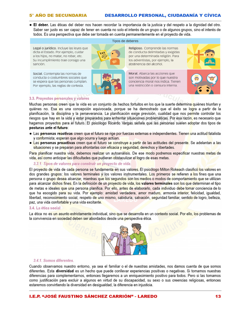 5° DPCC - Guía de Aprendizaje-14 | PDF | Planificación | Felicidad
