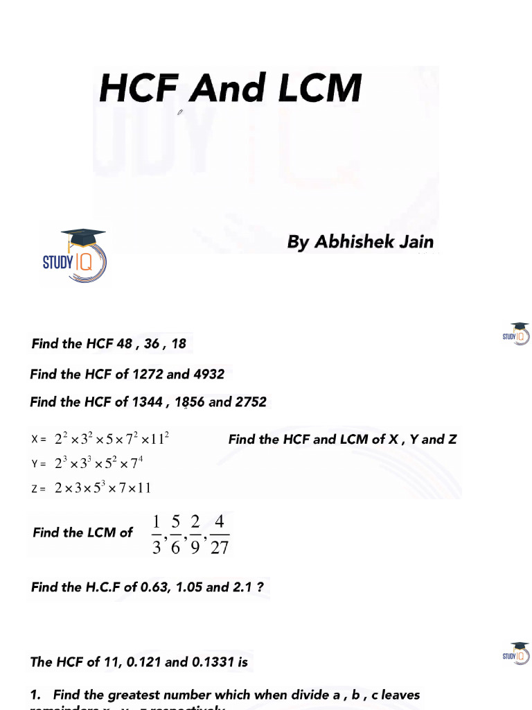 HCF and LCM | PDF