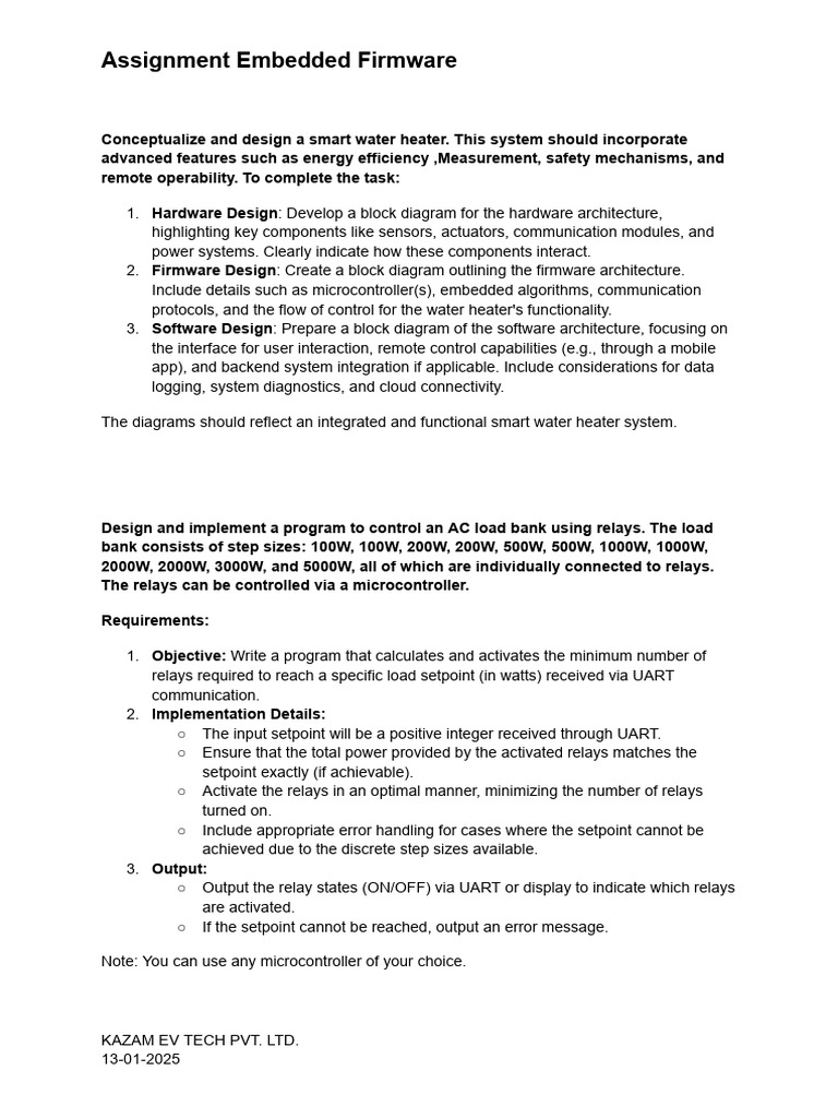 Embedded Firmware - Assignment - Embedded Firmware - Assignment | PDF