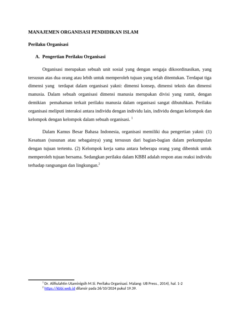 Manajemen Organisasi Pendidikan Islam | PDF