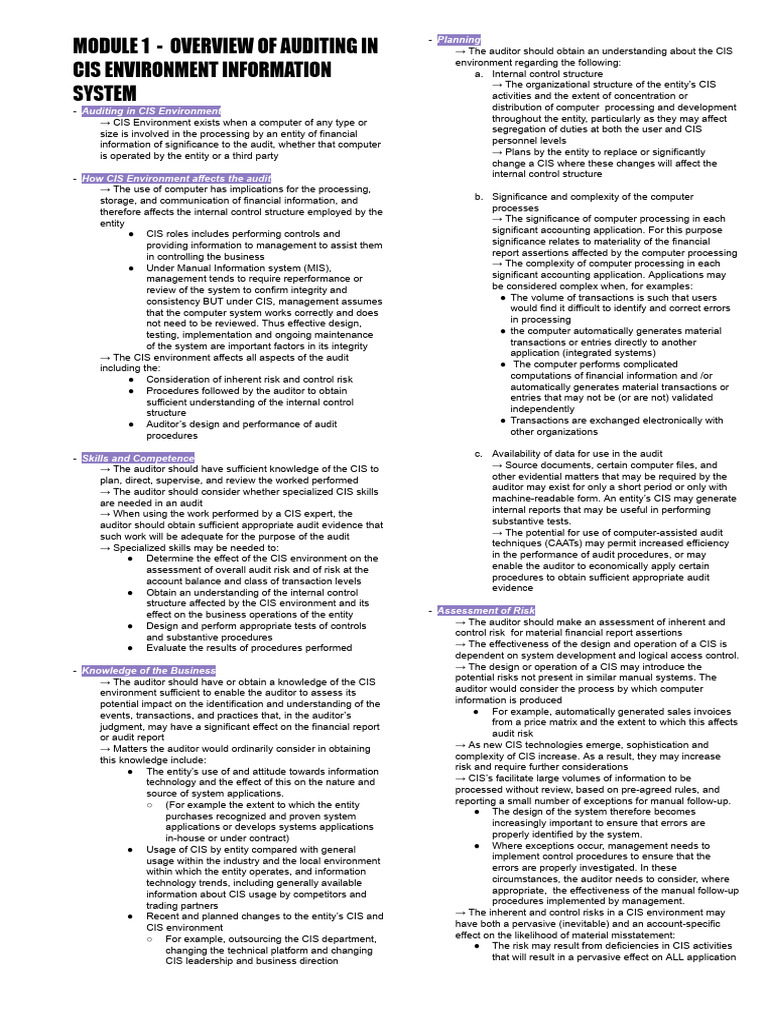 Modules_auditing in Cis | PDF | Audit | Internal Control