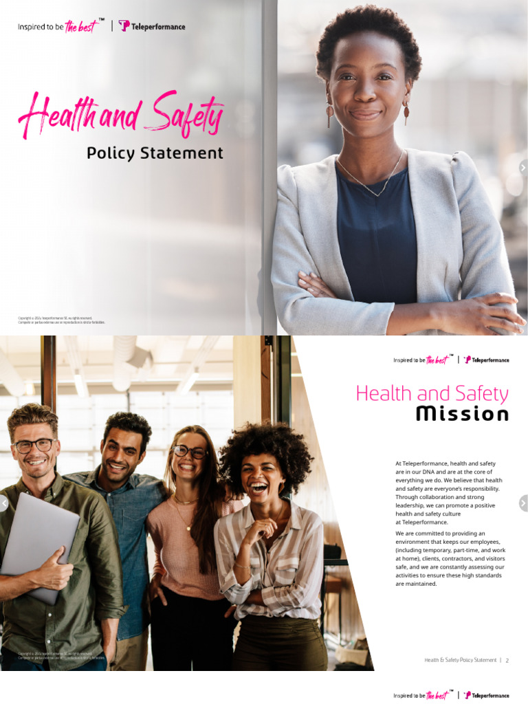 Teleperformance Health Safety Policy Statement 2024 | PDF ...