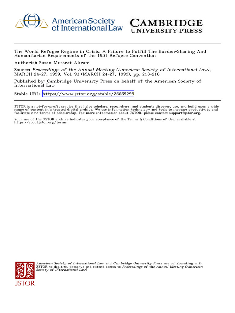 Crisis in the World Refugee Regime | PDF | Refugee | United Nations ...