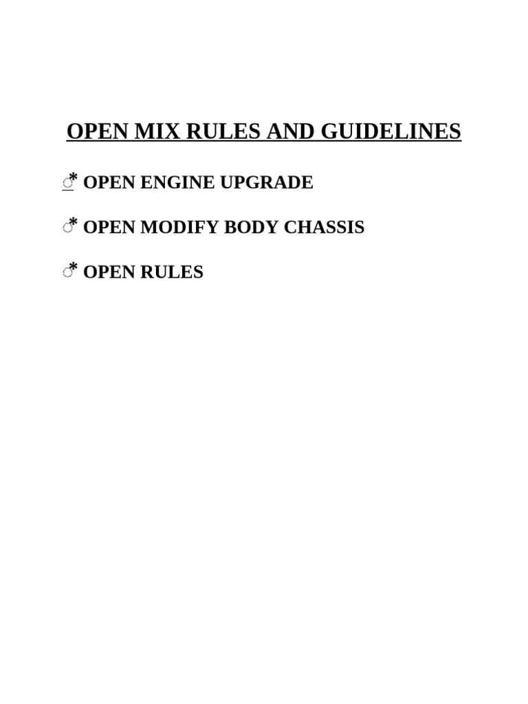 Open Mix Rules and Guidelines | PDF