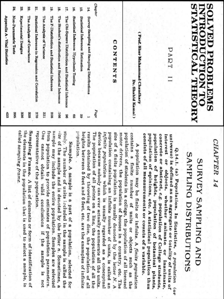 Solution Statistics (Part II) Sher Ch. | PDF