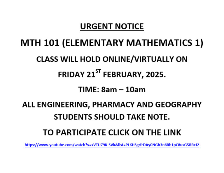 MTH101 New | PDF