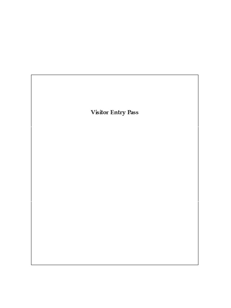 Visitor Entry Pass Template | PDF