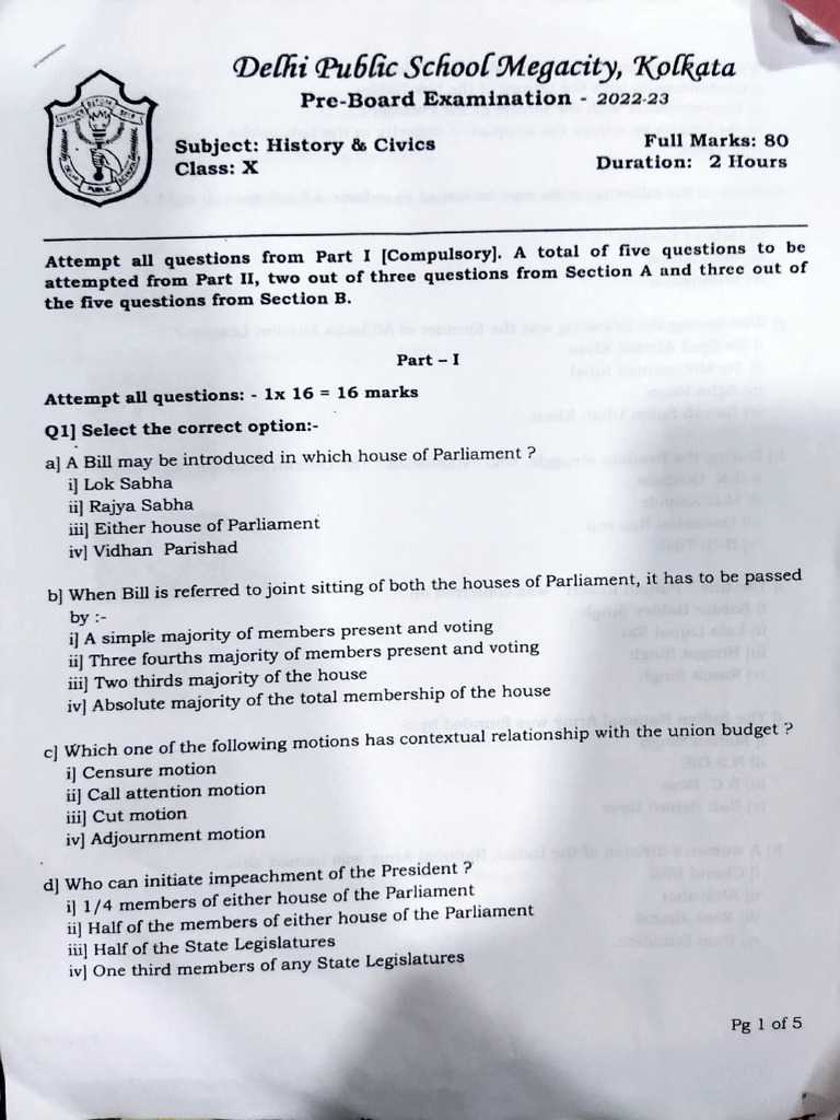 DPS Megacity History & Civics Exam 2022-23 | PDF | Supreme Court Of ...