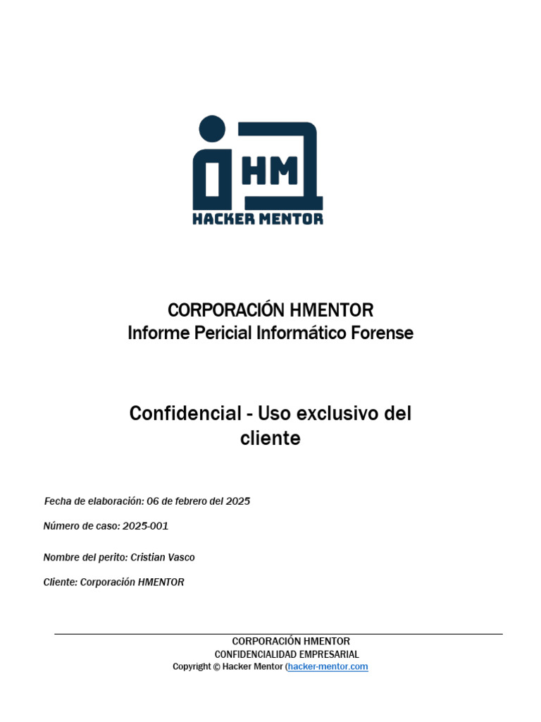 Formato Informe Pericial Inform Tico Forense | PDF | Forense digital ...