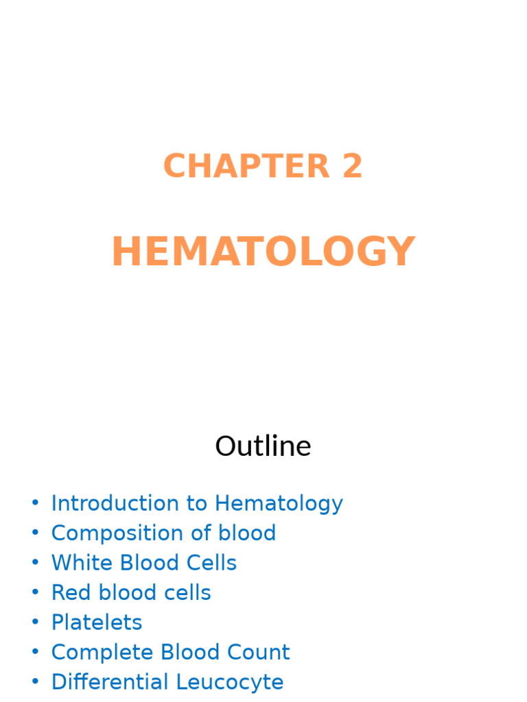 CHAPTER 2 Hematology | PDF | White Blood Cell | Hemoglobin