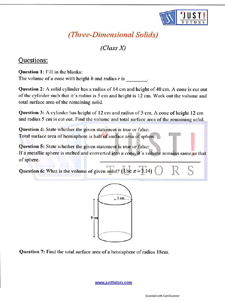 Mensuration Worksheet | PDF
