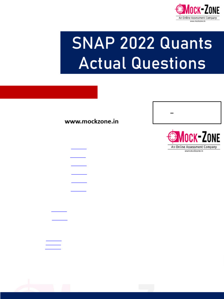 SNAP Slot 1 2 and 3 Questions | PDF | Mathematics