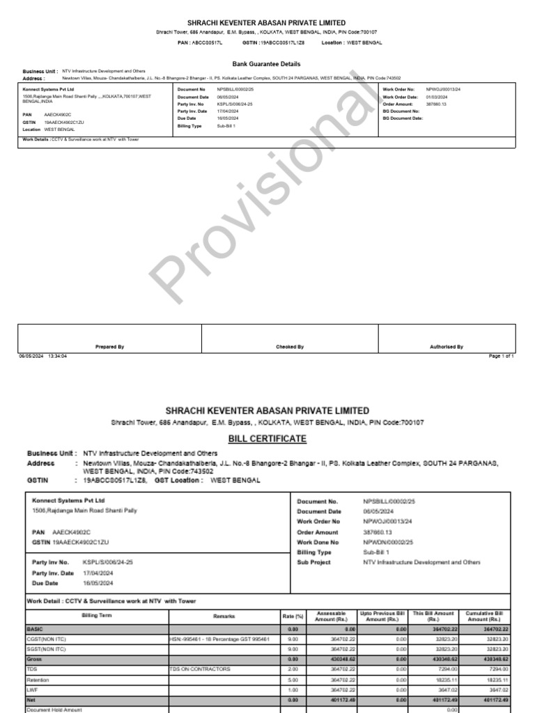 Contractor RA Bill Print Error | PDF | Taxes | Government Finances
