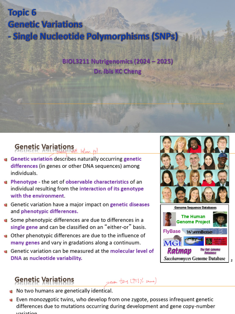 Nutrigenomics_Topic 6_Genetic Variations-Single Nucleotide ...