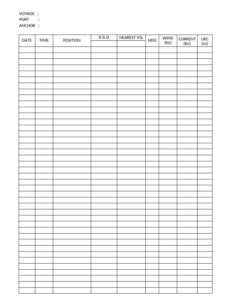 Anchor Log Form | PDF