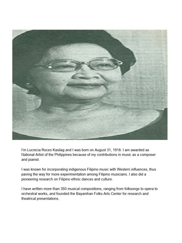 Lucrecia Kasilag: Filipino Music Pioneer | PDF