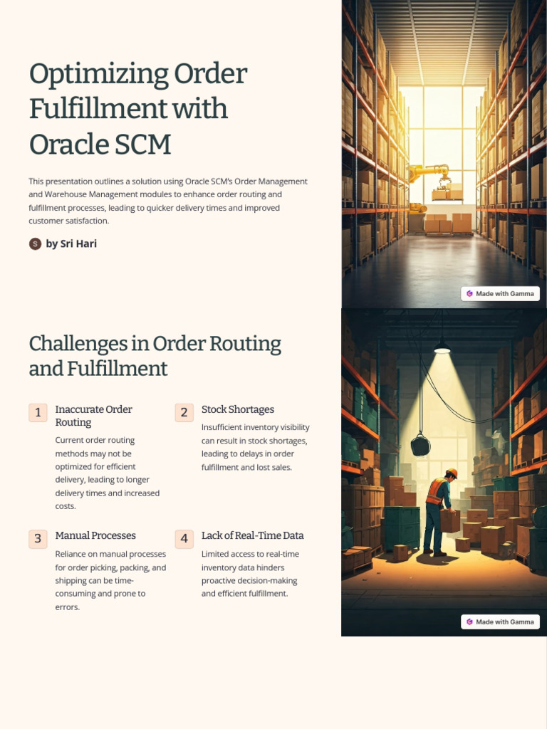 Optimizing Order Fulfillment With Oracle SCM | PDF | Inventory | Supply Chain Management
