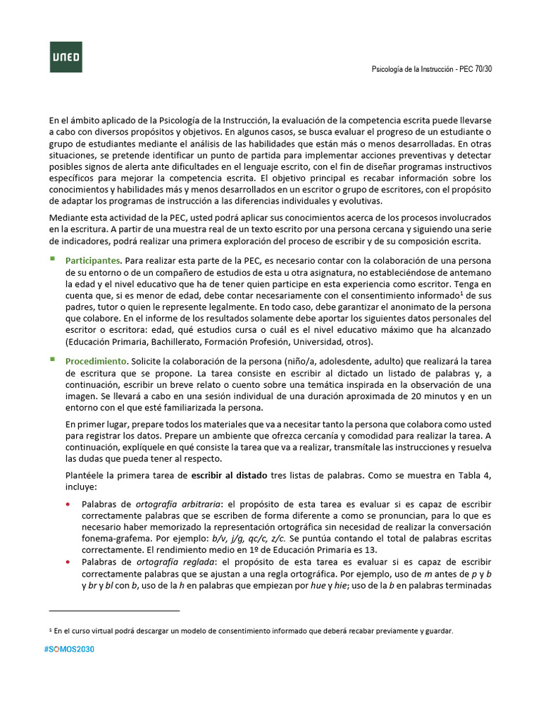 1 - PsicologÃ A de La InstrucciÃ N - Cuadernos de Prã¡cticas - PEC 30 - UNED 2024-2025 v2-2-13 ...