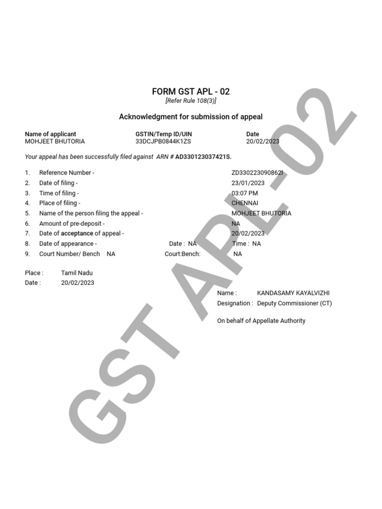 GST APL-02 | PDF