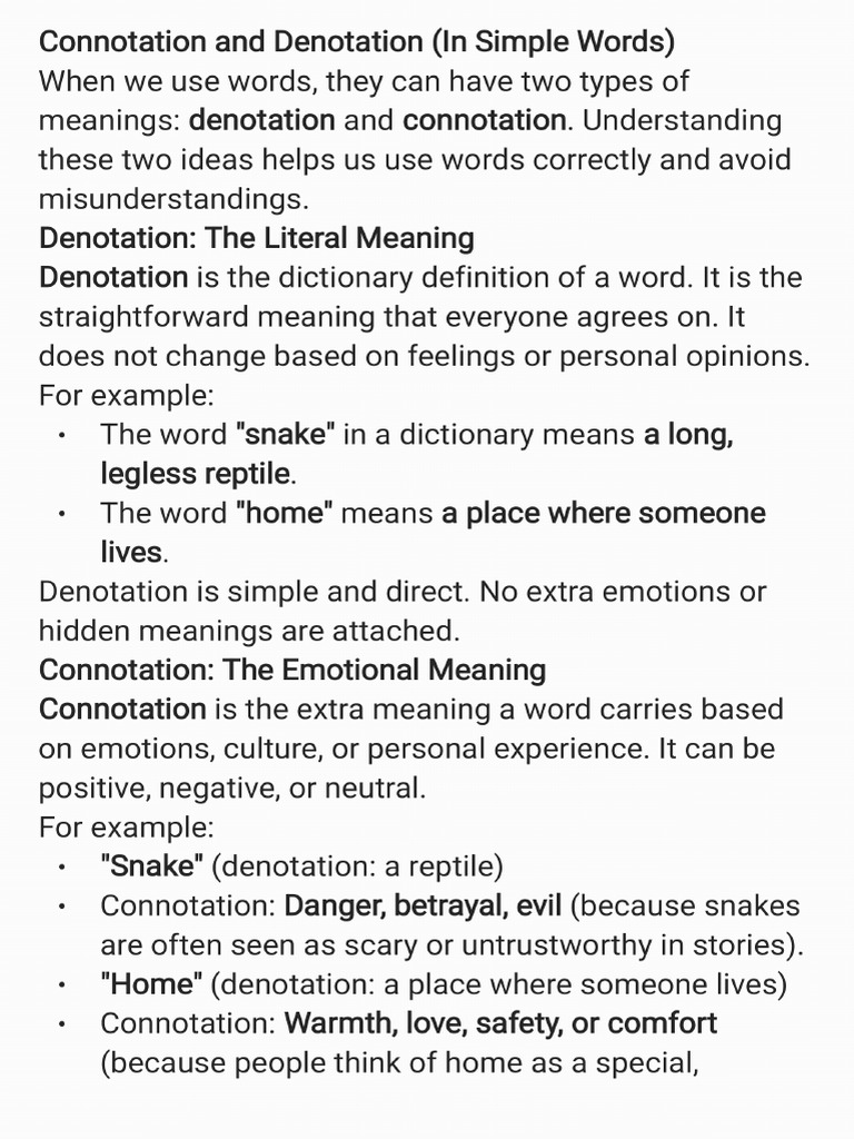 Connotation and Denotation 7 March - 250307 - 110113 | PDF