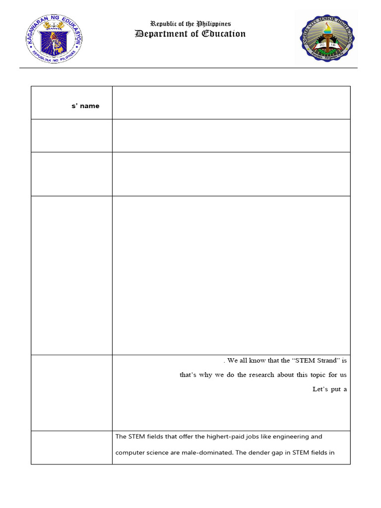 Research Topics Assessment Form | PDF | Science, Technology ...