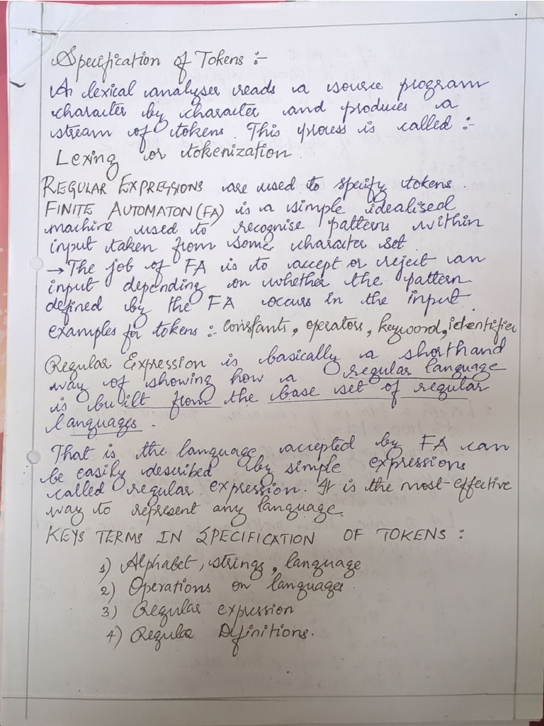 Specification of Tokens | PDF