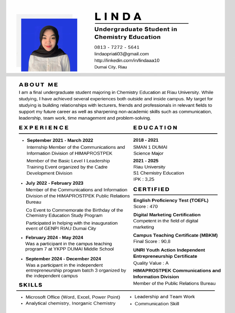 CV Terbaru Linda | PDF