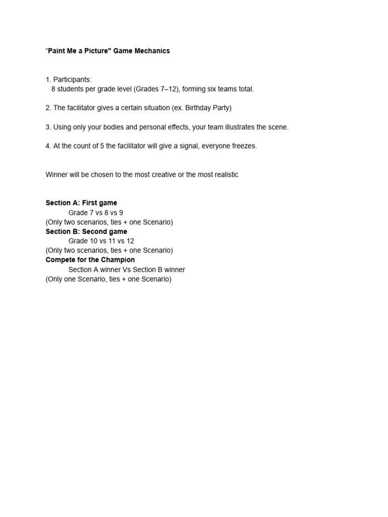 Paint Me A Picture Mechanics | PDF