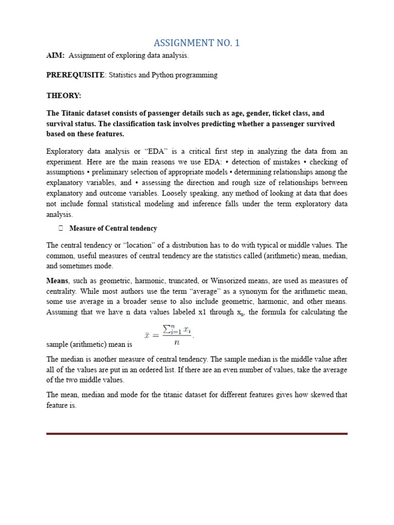 Assignment 1 | PDF | Mean | Quartile