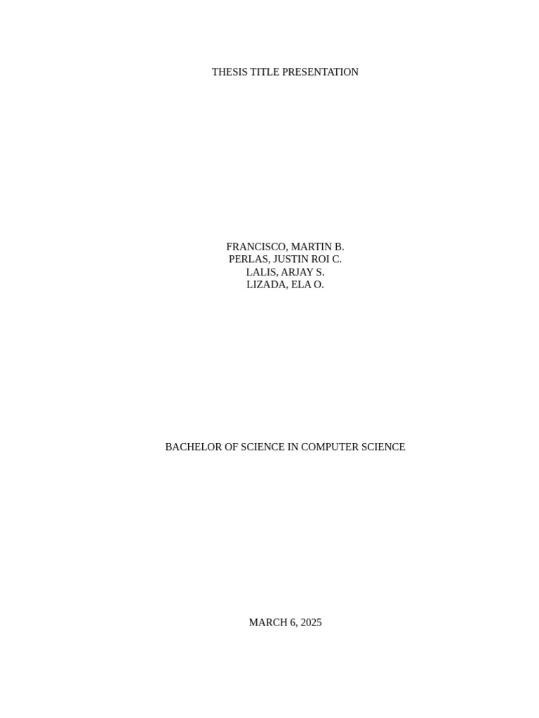 Thesis Title Manuscript Final | PDF | Restaurants | Usability