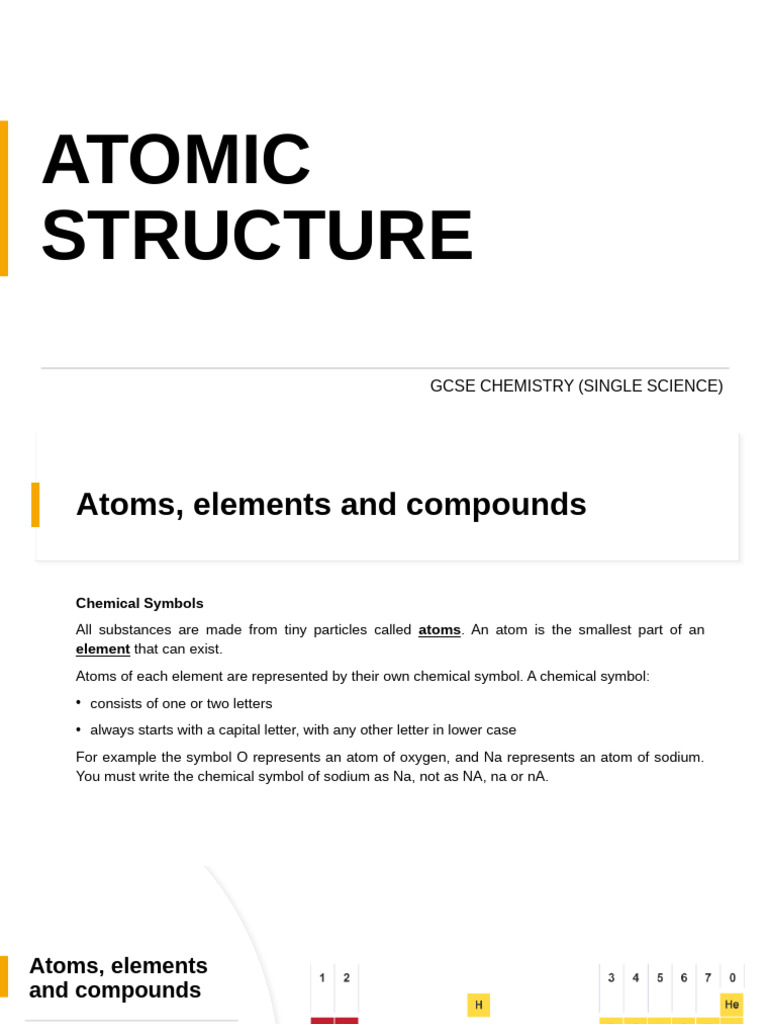 Unit 1 - Atomic Structure | PDF | Periodic Table | Atomic Nucleus