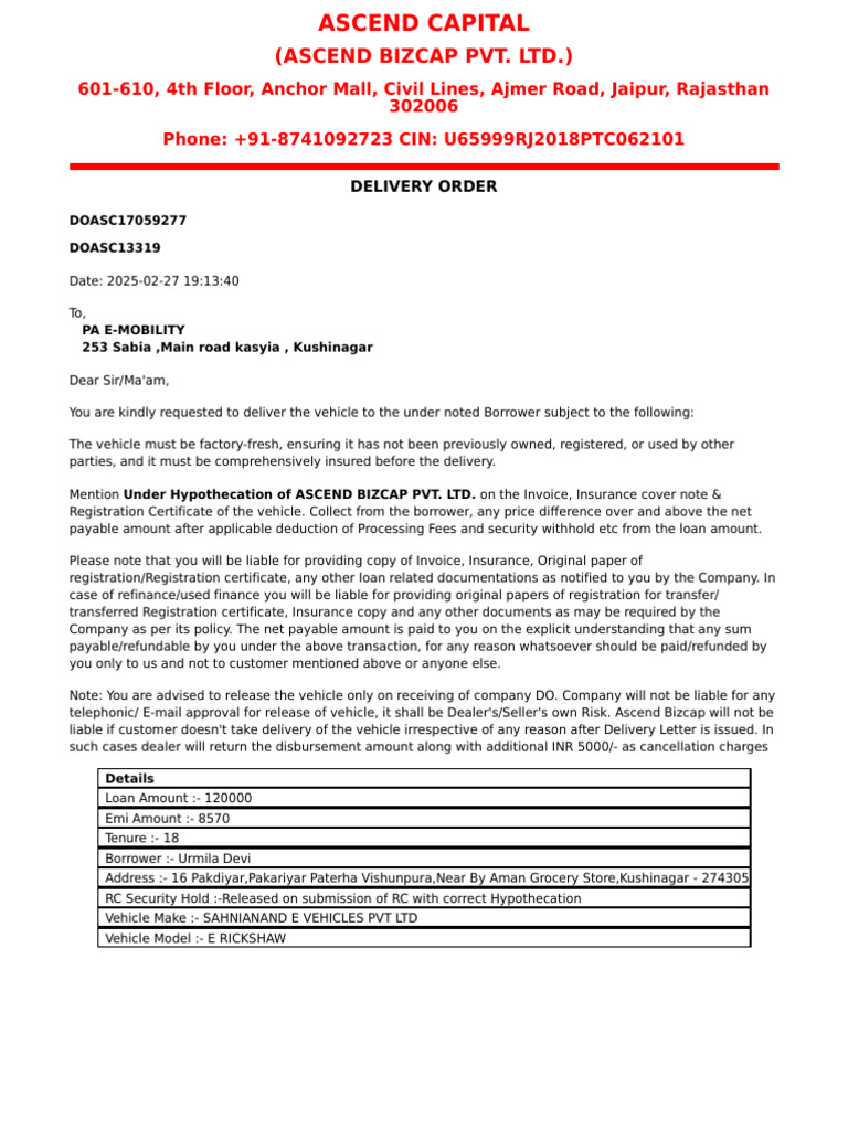 Delivery Letter 1740663820840 | PDF | Insurance | Business