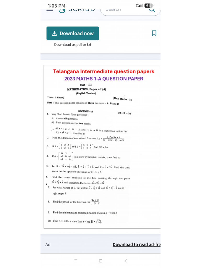 maths 1A | PDF