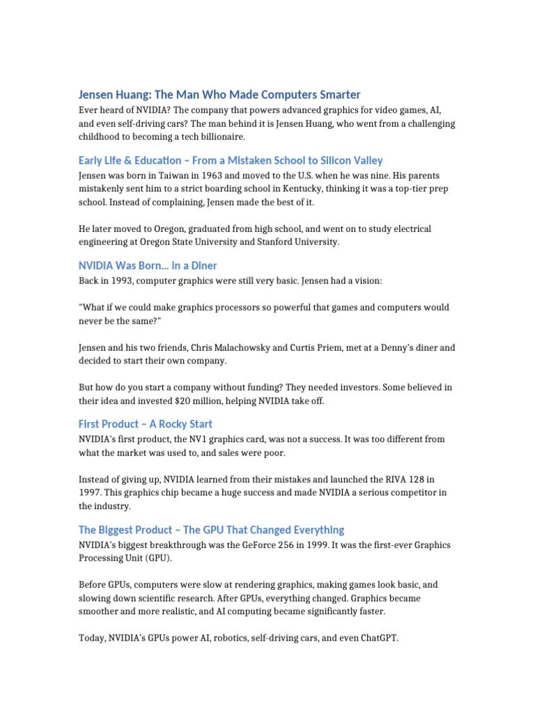 The Man Who Made Computers Smarter | PDF | Graphics Processing Unit | Artificial Intelligence