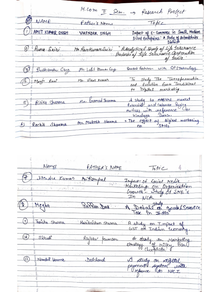 Research Project Selected Topics | PDF