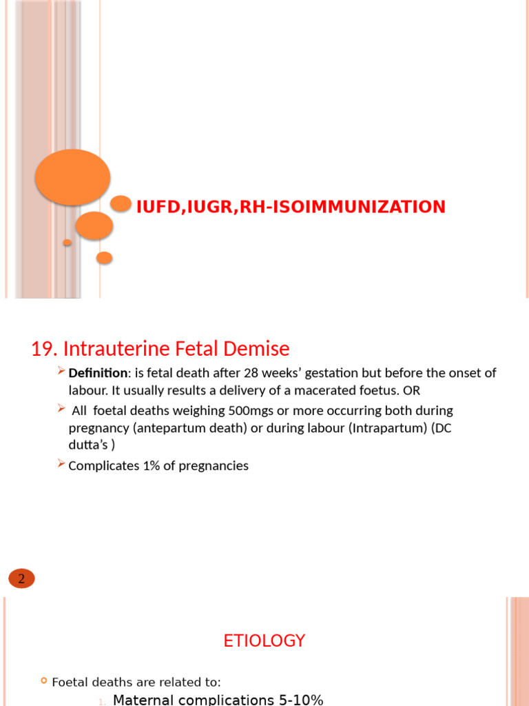 MNH II IUFD, IUGR, RHESUS-ISO | PDF | Fetus | Childbirth