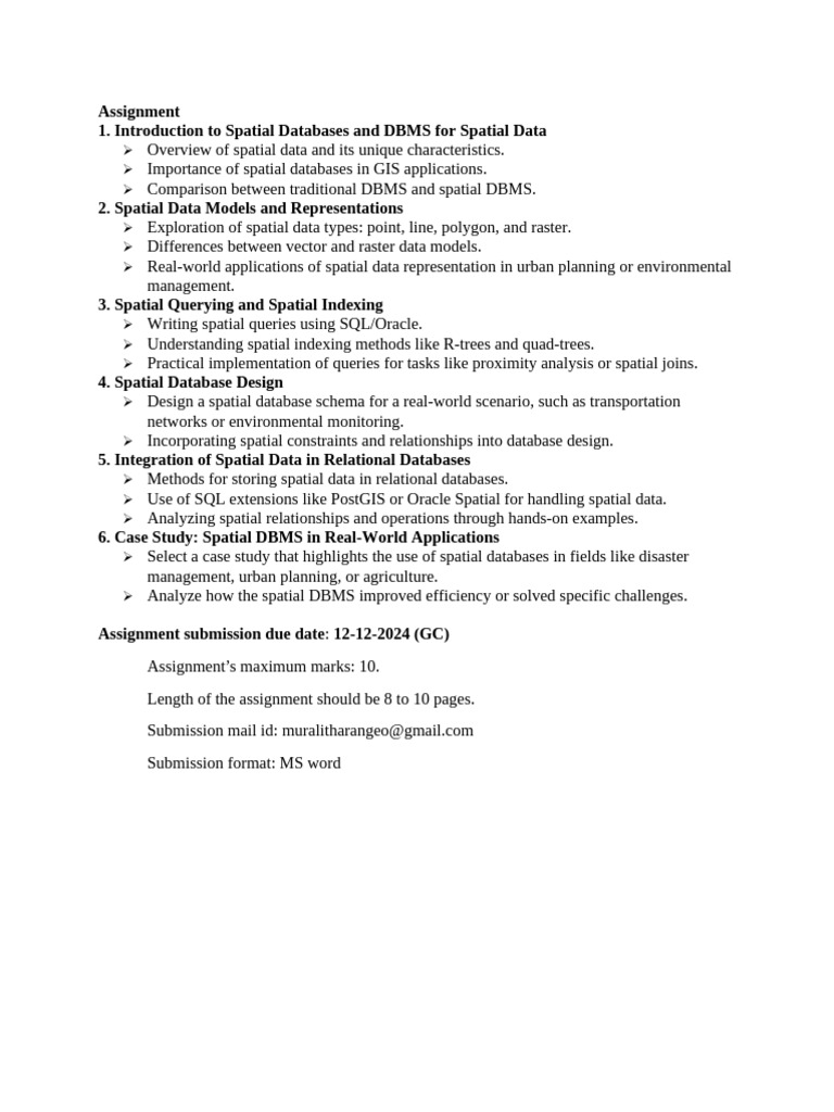 fundamental_of_spatial_data_base_assignment&presentation | PDF | Databases | Geographic ...