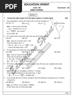 Class-8-Mathematics-Worksheet-DIRECT AND INVERSE PROPORTION | PDF | Speed