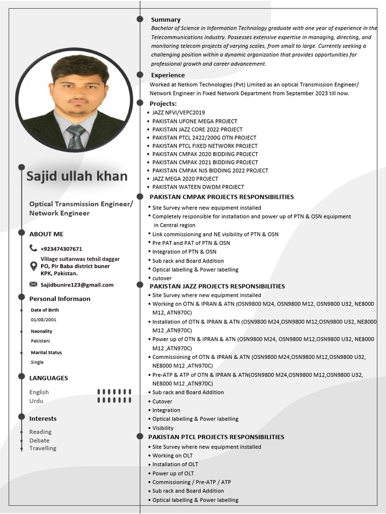 Sajid Cv | PDF | Computing