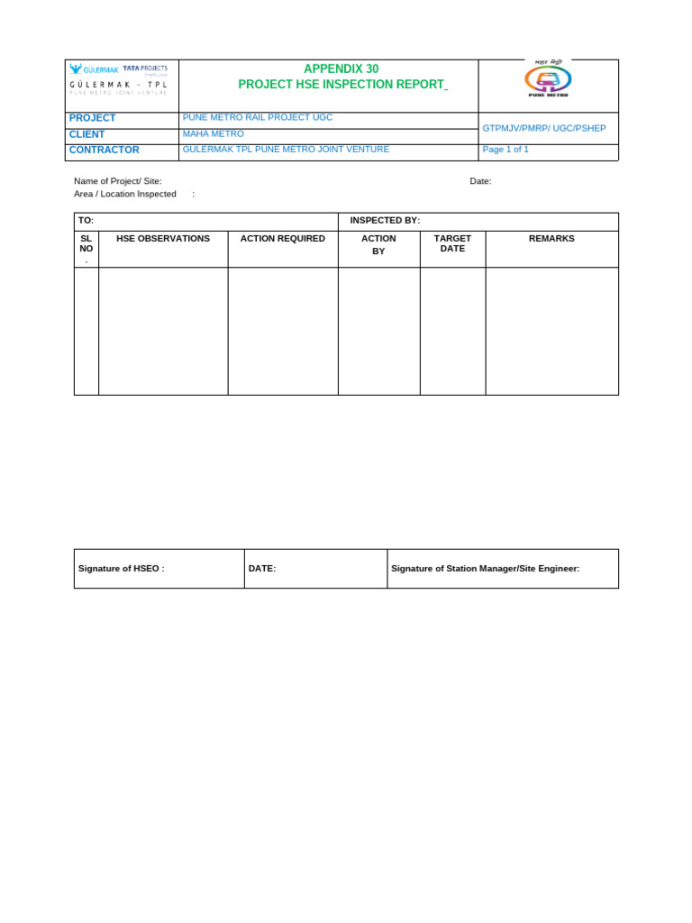 Appendix - 30 - HSE Inspection Report | PDF