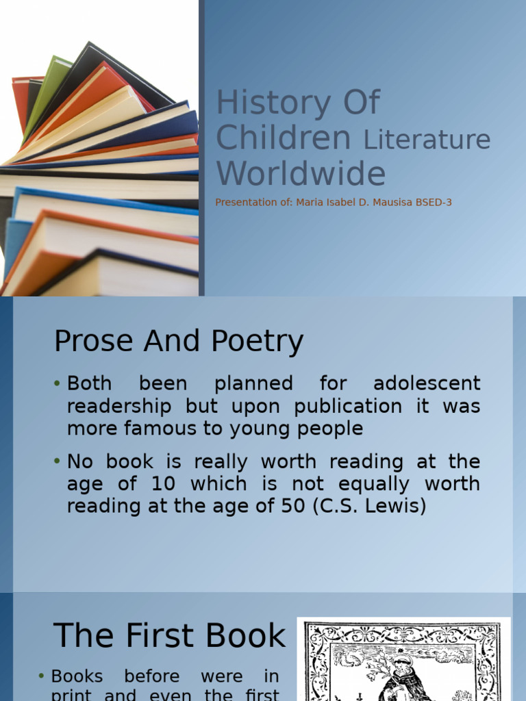 History Of Children Literature Worldwide | PDF | Children's Literature ...